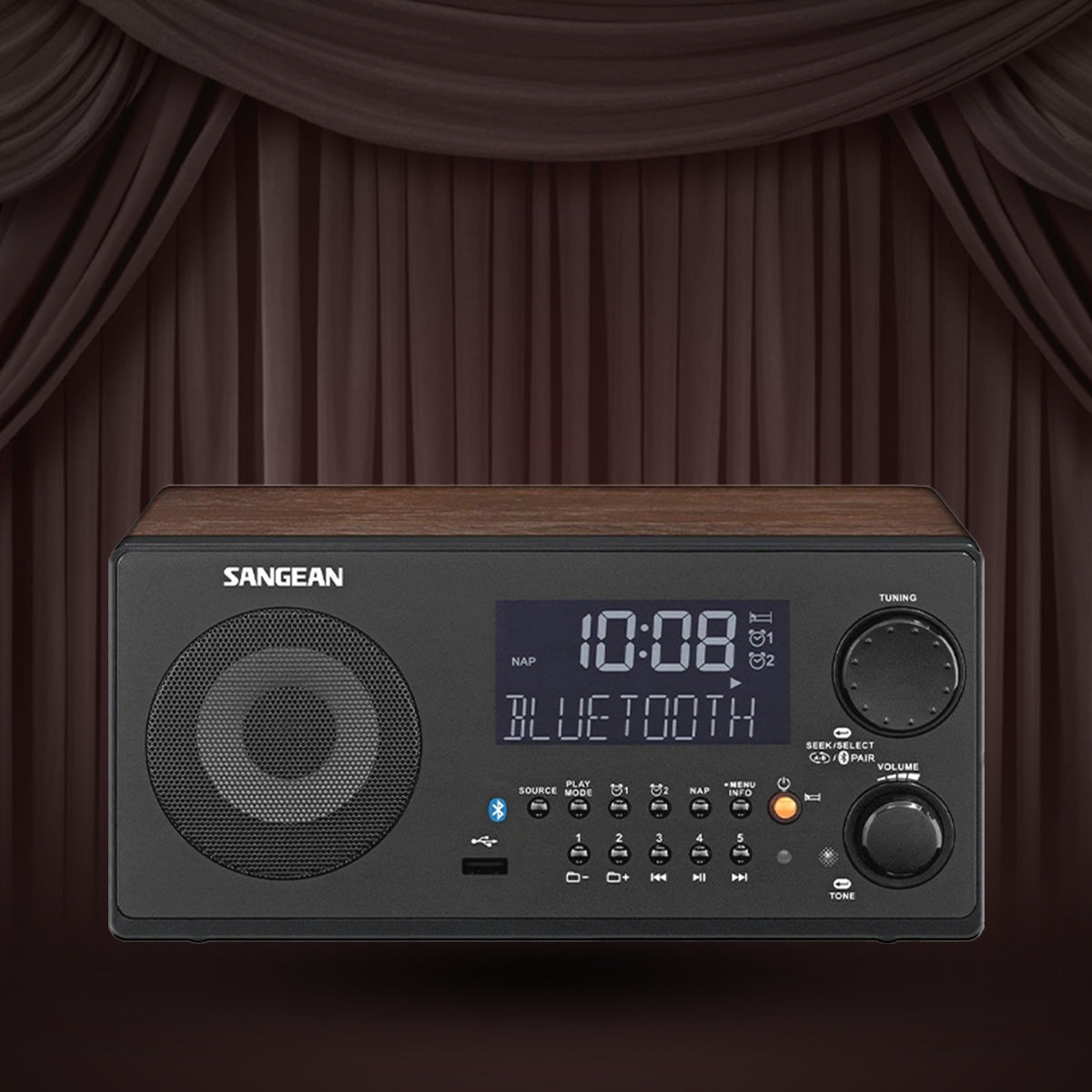 Sangean WR-22WL AM/FM-RDS/Bluetooth/USB Table-Top Digital Tuning Recei